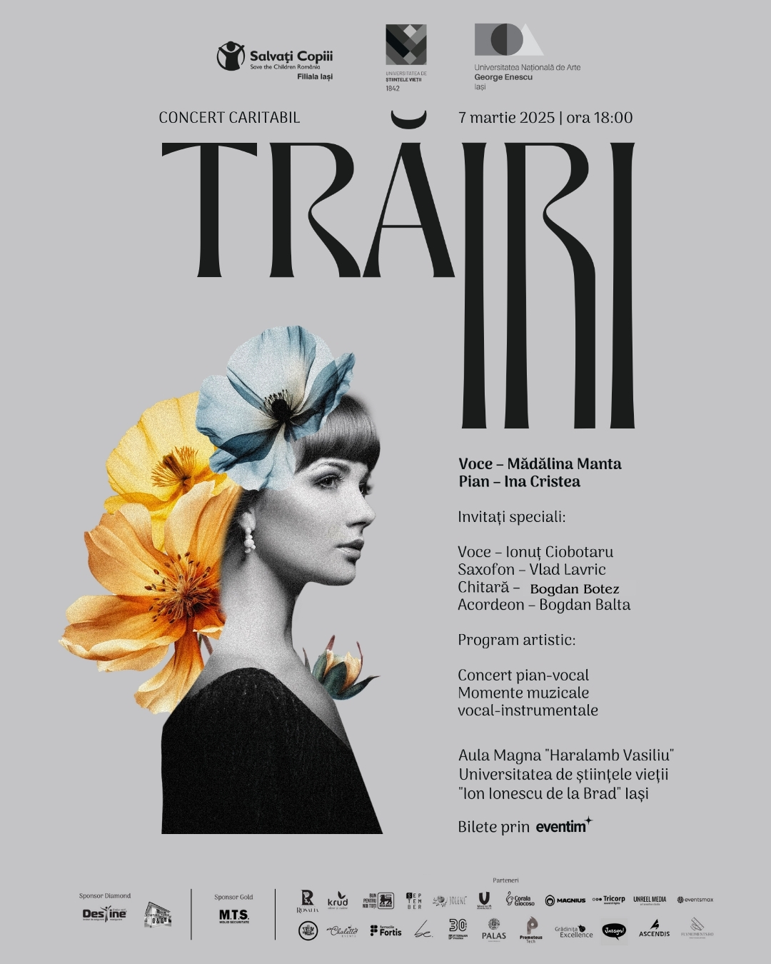 TRĂIRI – Concert caritabil dedicat femeii, 7 martie, Iași - Salvati ...